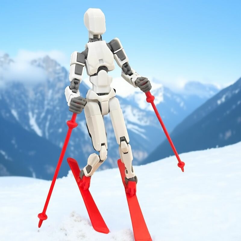 3D-печатная шарнирная фигурка "Lucky 13", лыжник-манекен, рождественские подарки