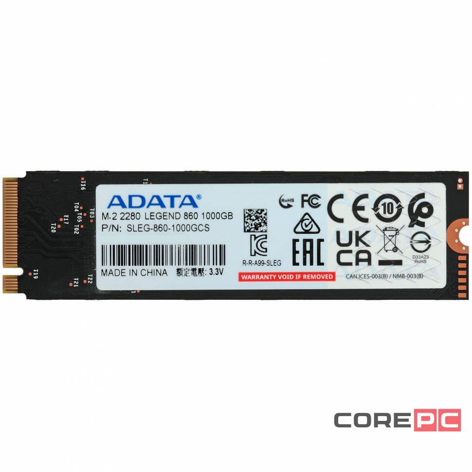 Твердотельный накопитель ADATA XPG 1000 Gb LEGEND 860 (SLEG-860-1000GCS)