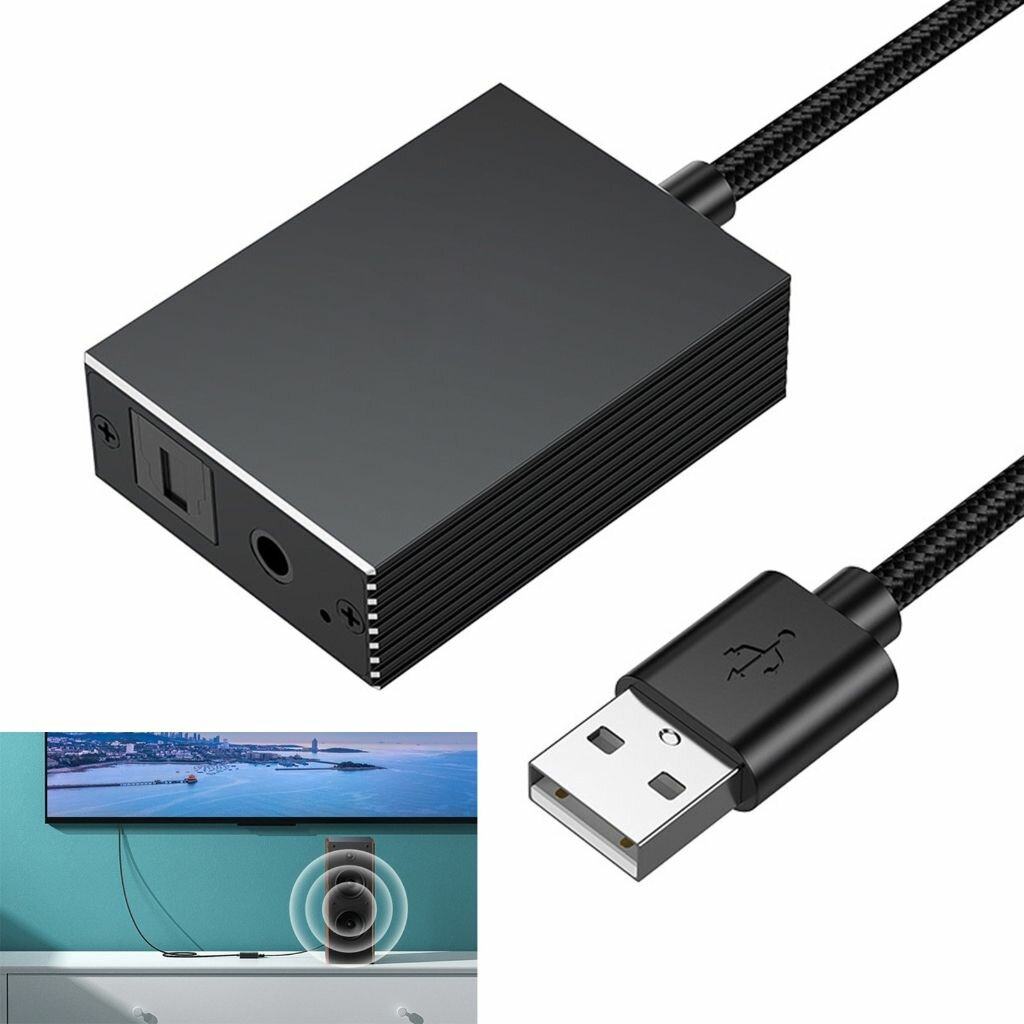 Адаптер, USB на оптический/3.5mm аудио преобразователь - 20 см