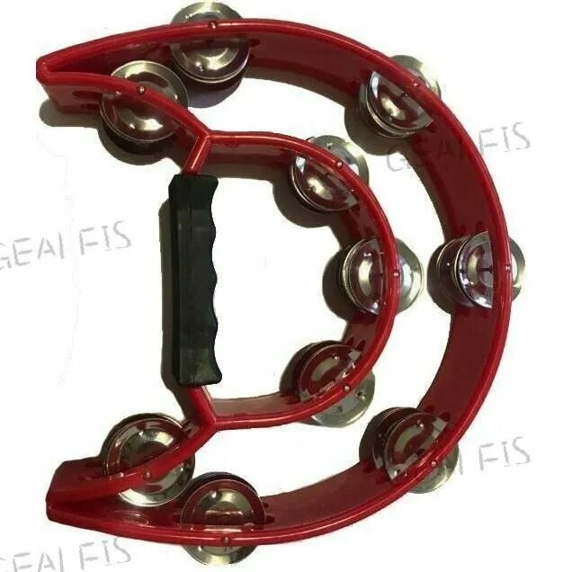 GEALFIS Тамбурин для музыки, компактный перкуссионный инструмент с металлическими тарелочками,