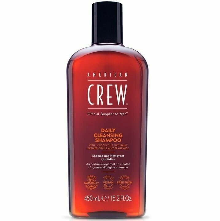 Шампунь American Crew DAILY CLEANSING, мужской, без силикона, веганский, 450 мл