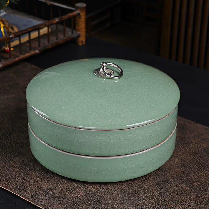 Geyao чайная банка керамическая большая банка для чая с крышкой белый чай Пуэр чайный торт банка упаковка для чая