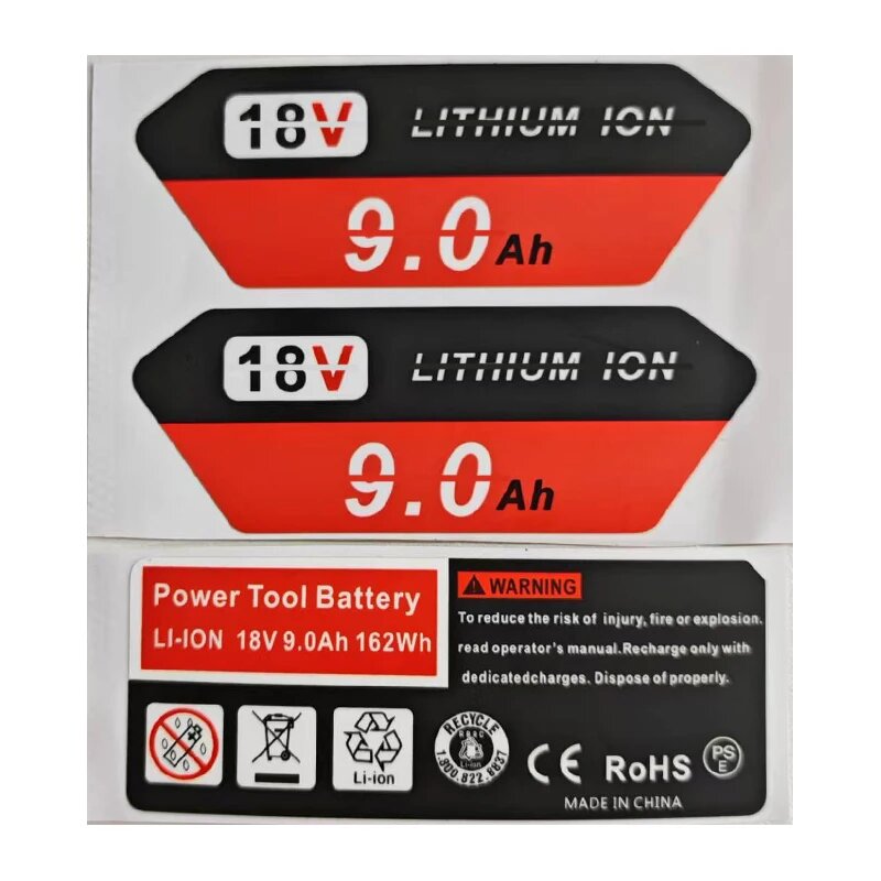 Литиевая батарея 18V 9.0Ah Power Tool Battery Label