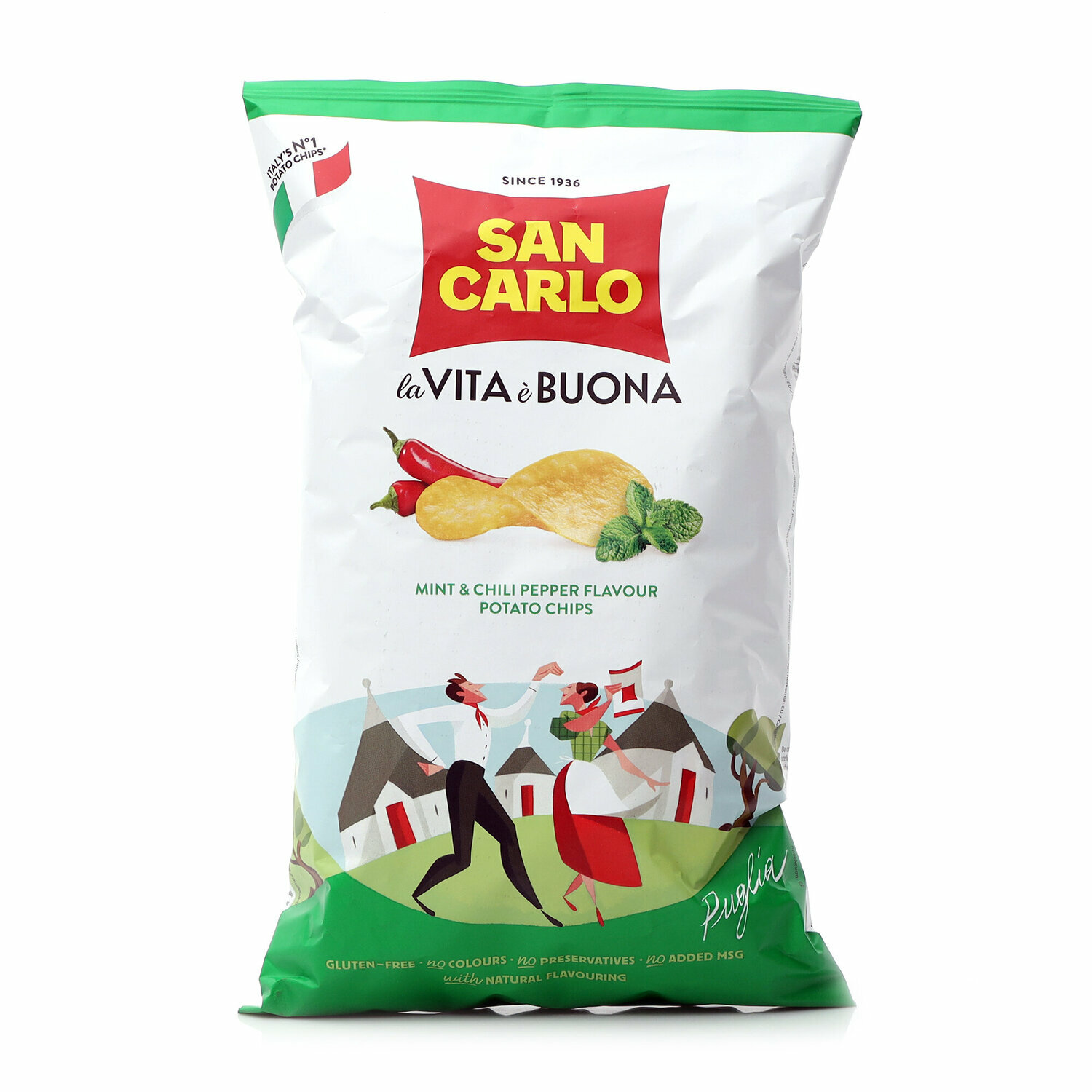 Чипсы картофельные SAN CARLO со вкусом мяты и острого перца /пакет/ 150г