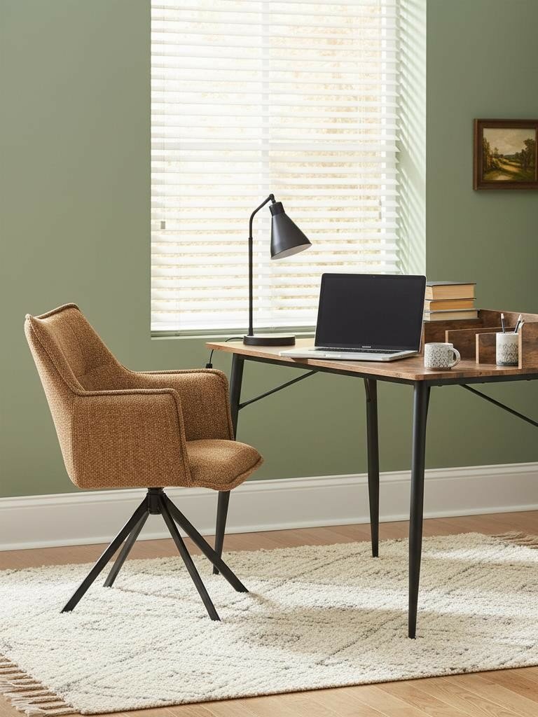 Кресло обеденное мягкое поворотное TetChair Lutz/Луц опора 360, велюр/букле, VT shape amber