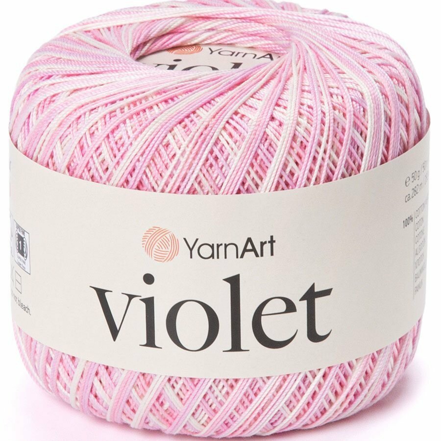 Пряжа Yarnart VIOLET MELANGE 3051 неж. роз/белый (6 мотков)