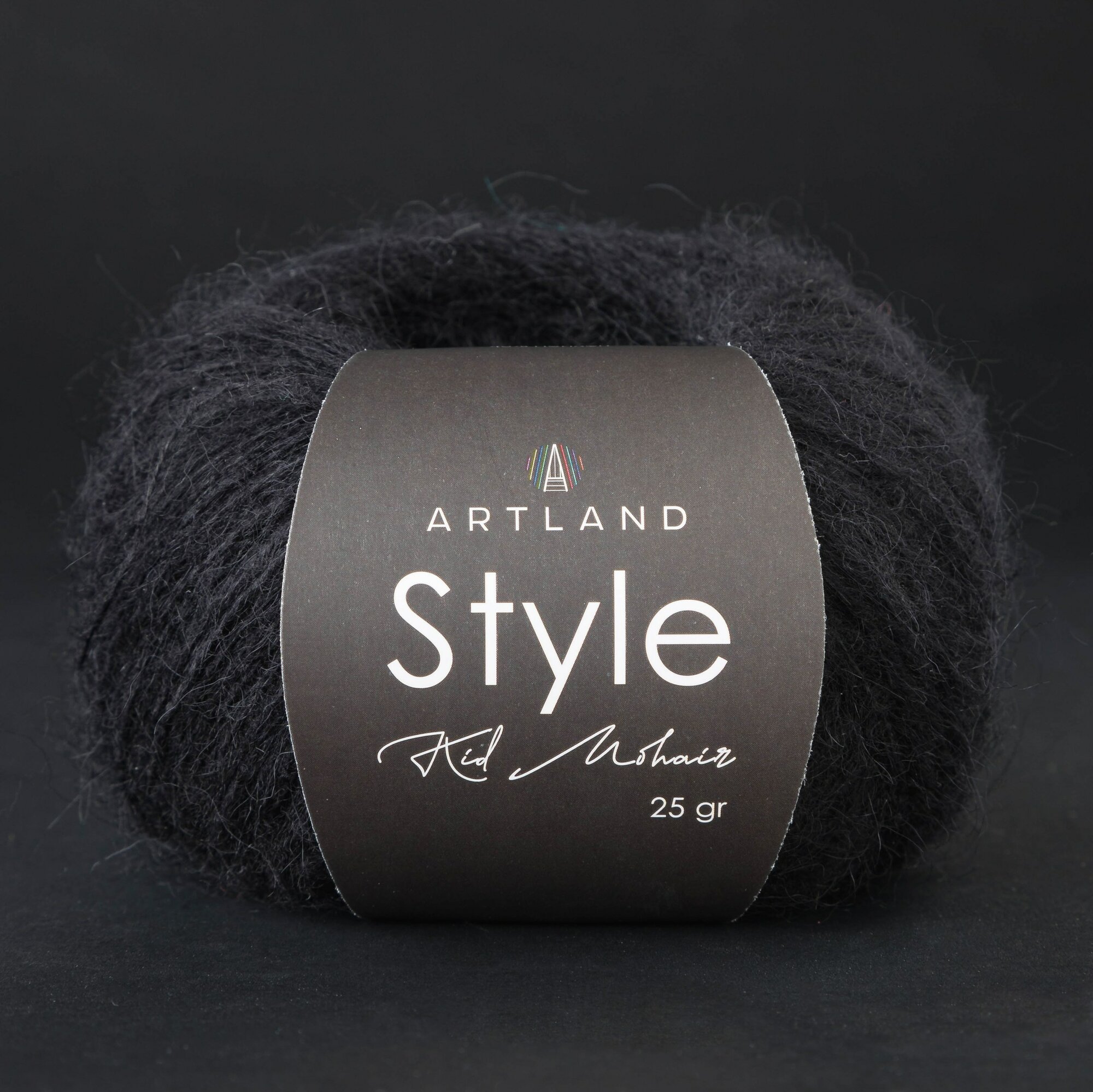 Пряжа для вязания Artland Style Kid Mohair, 1 моток (325 м, 25 гр). Цвет 02 черный