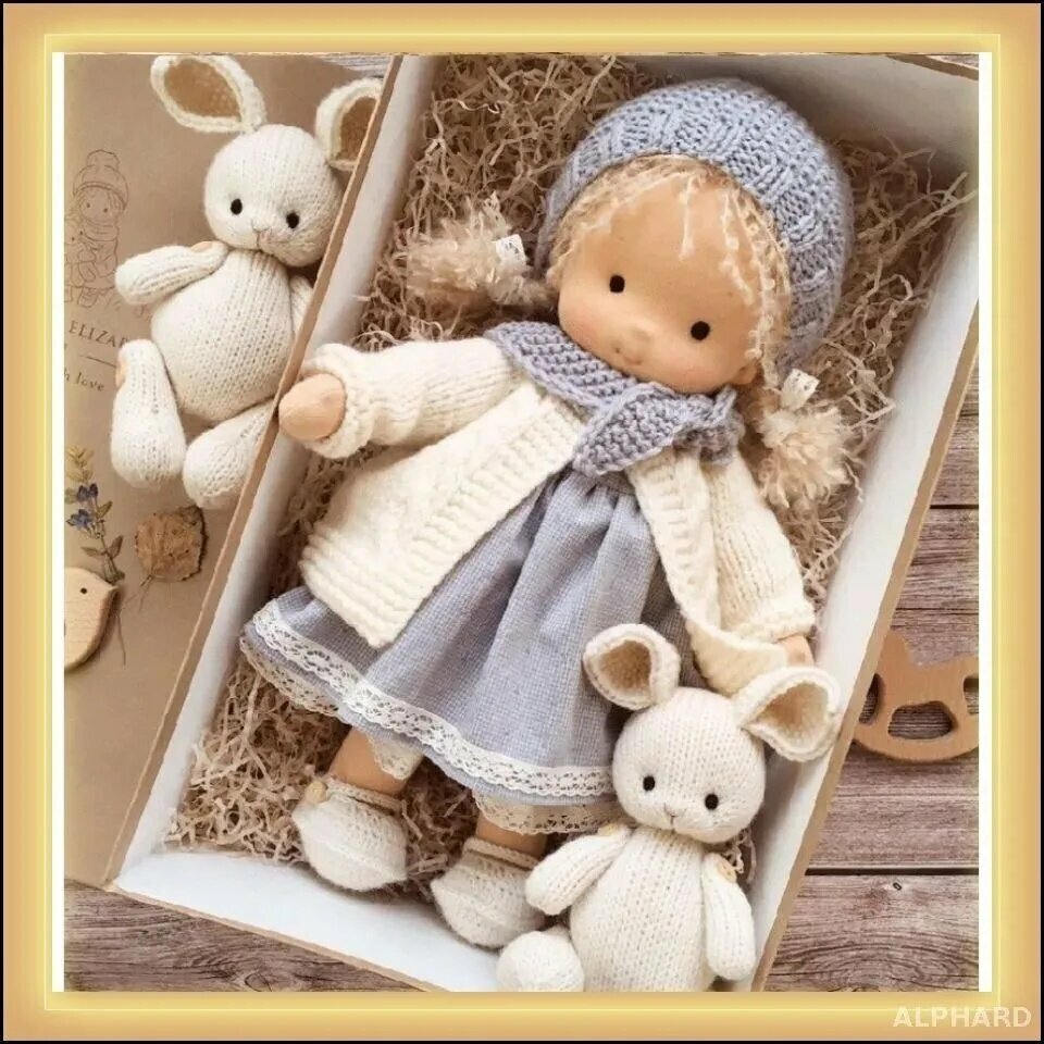 Эксклюзивная интерьерная текстильная кукла ручной работы с длинными волосами и комплектом одежды для девочек