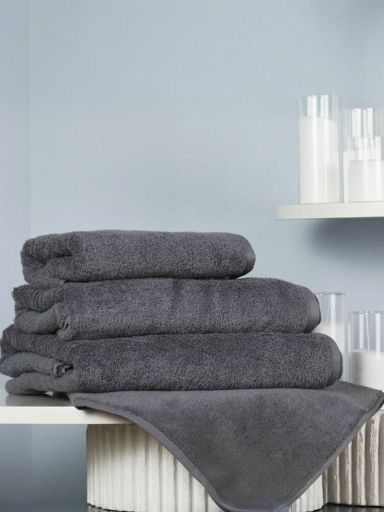 Полотенце банное 100x150 идеал, махровое,100% хлопок, графит. STENOVA HOME