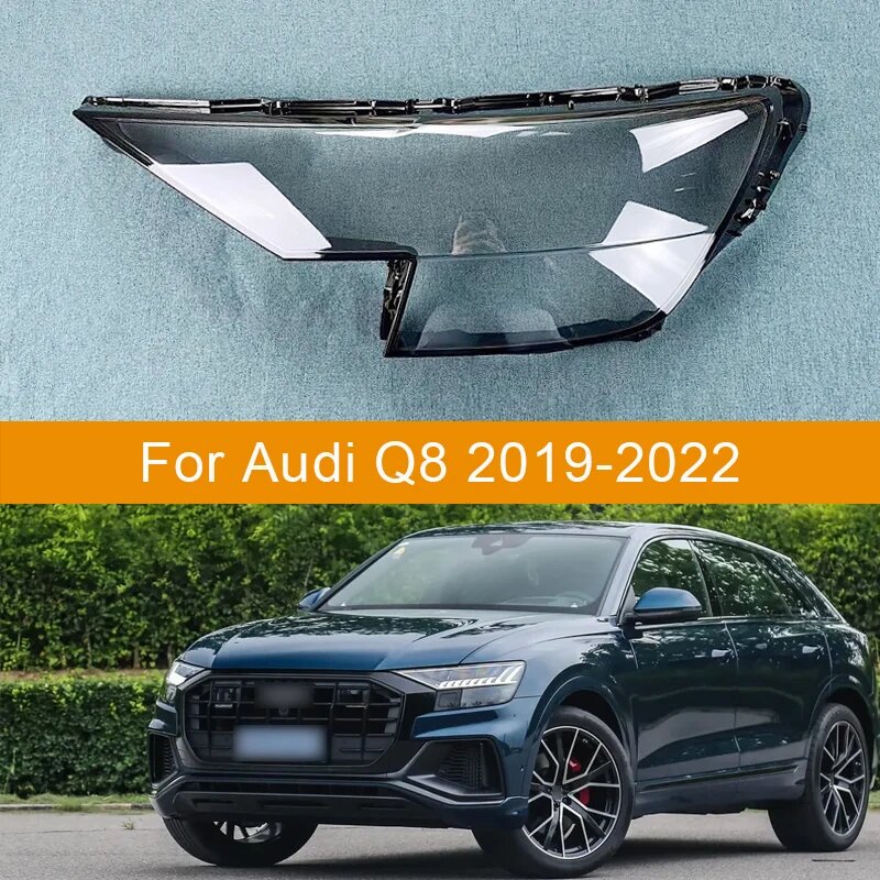 Для AUDI Q8 2018 2019 2020 2021 2022 автомобильная фара корпус фары крышка линзы фары стекло авто корпус крышка Left and Right