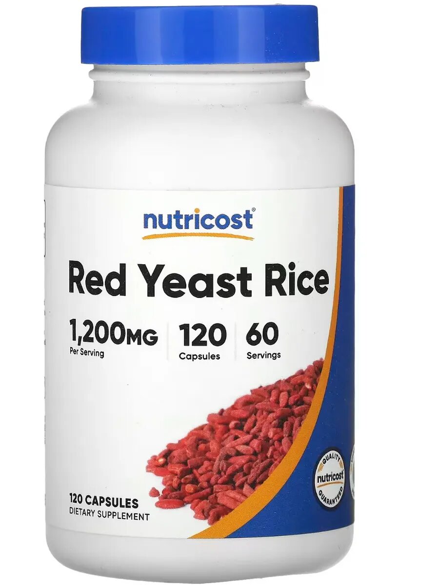 Красный дрожжевой рис Nutricost 1200 мг, 120 капсул