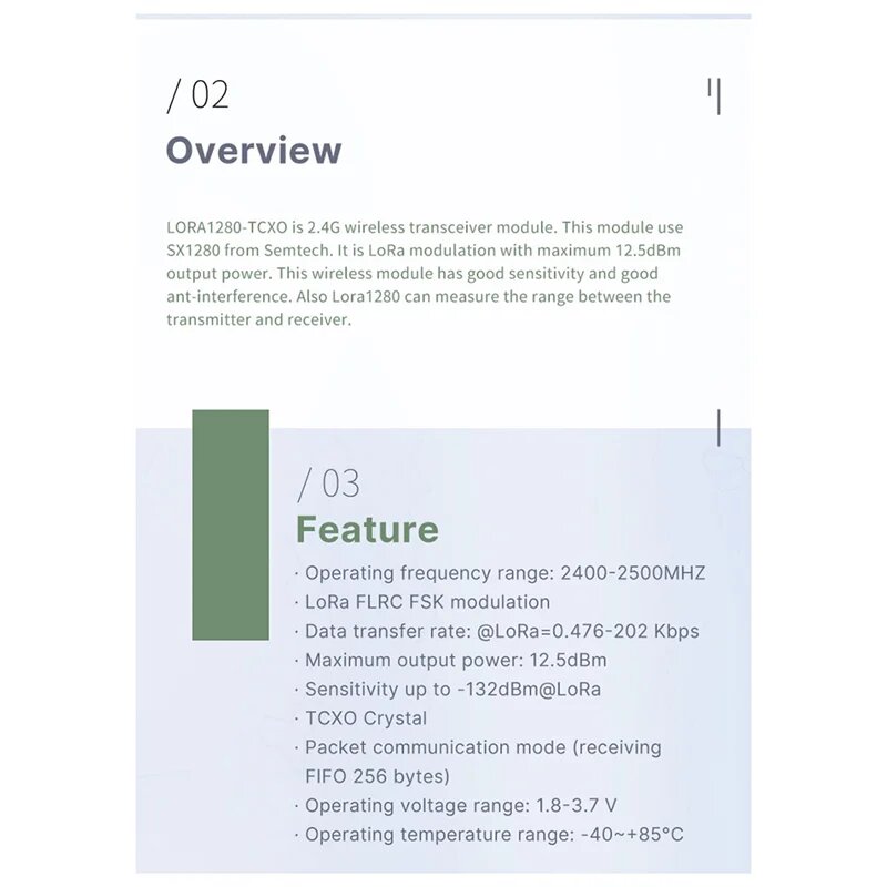 Модуль Lora Hot Ltem LORA1280-TCXO 2,4 ГГц