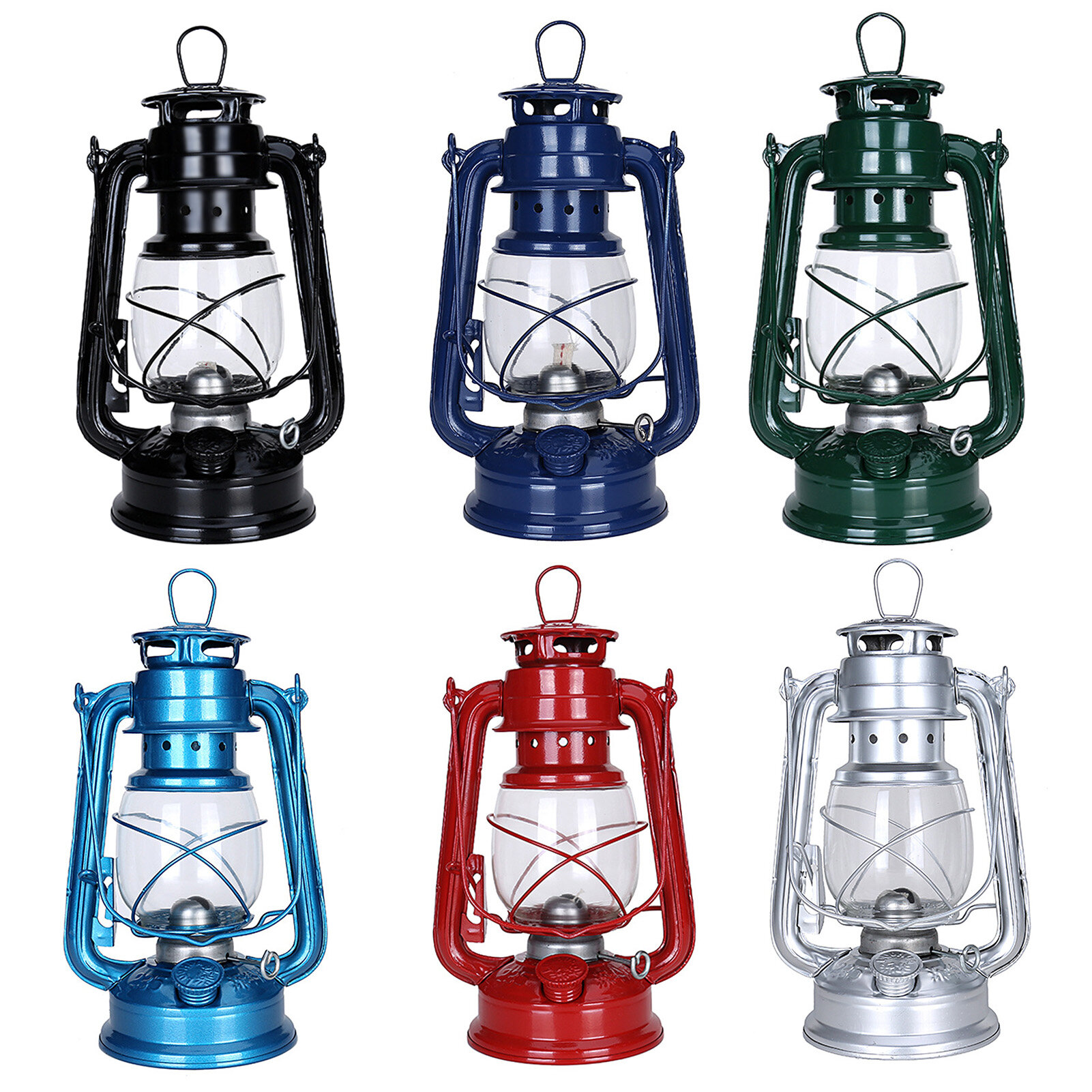 Факел ураганный керосиновый фонарь портативный наружный кемпинг ретро настольный фонарь огонь свет, цвет: серебристый / зеленый / черный / красный / темно-синий / голубой (по выбору), размер: 25 * 11.6 см / 9.8 * 4.6 дюйма, вес: около 500 г / 1.10 фунта,