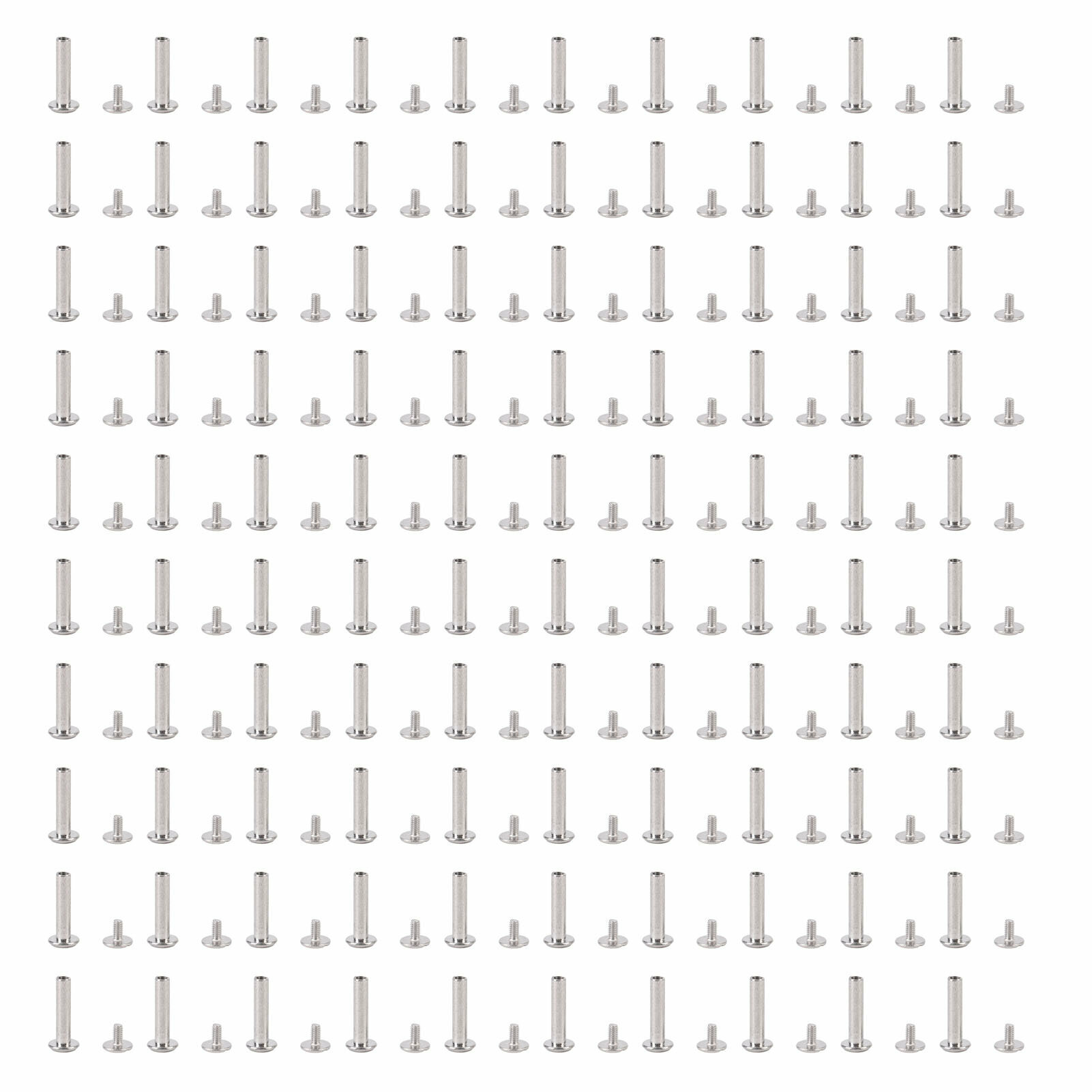 100 комплектов заклепок M2, многофункциональный болт с шестигранной гайкой из нержавеющей стали, винт с плоской круглой головкой, заклепки для забора 3x13x6 мм/0,12x0,51x0,24 дюйма