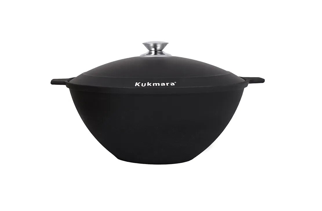 Казан KUKMARA кч071, 7 литров, чугун, дно 6 мм, без покрытия — фото 1