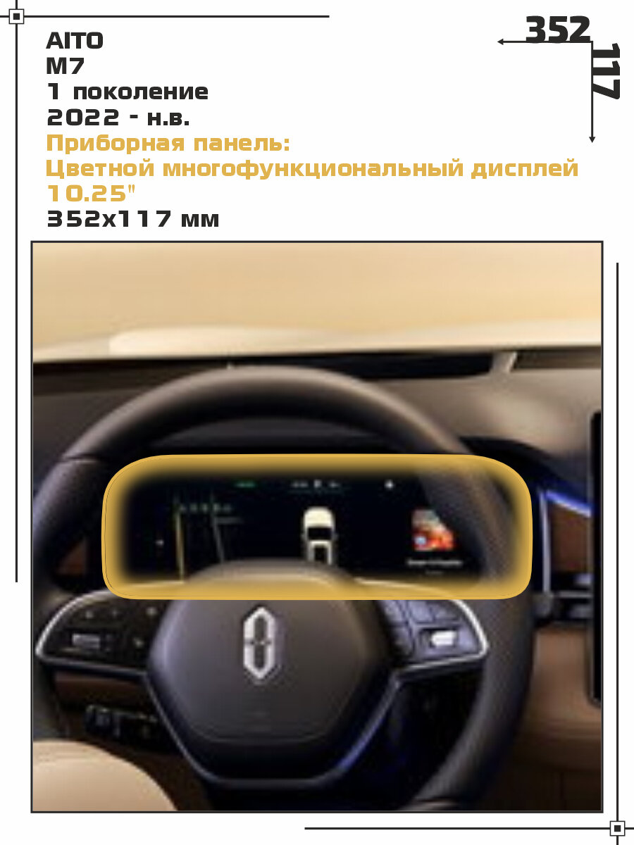Пленка статическая EXTRASHIELD для AITO M7 - Приборная панель - матовая - MP-AI-M7-01