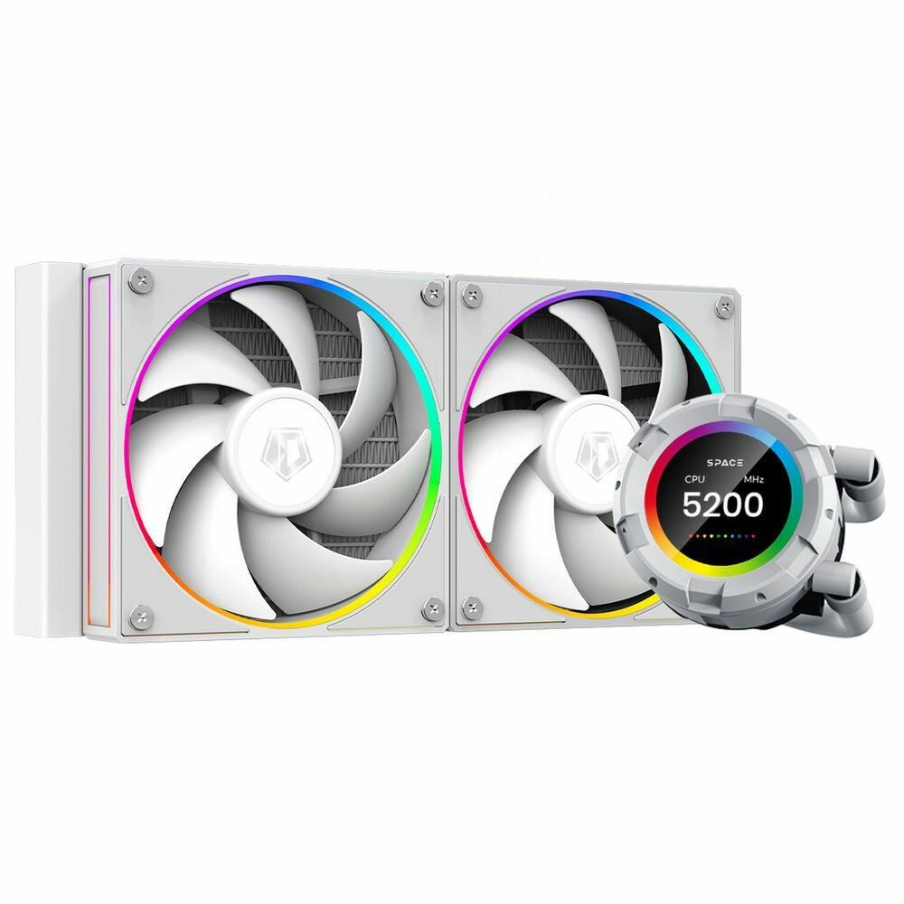 Система водяного охлаждения ID-Cooling SL240 WHITE /LCD SCREEN /300W /all Intel /all AMD