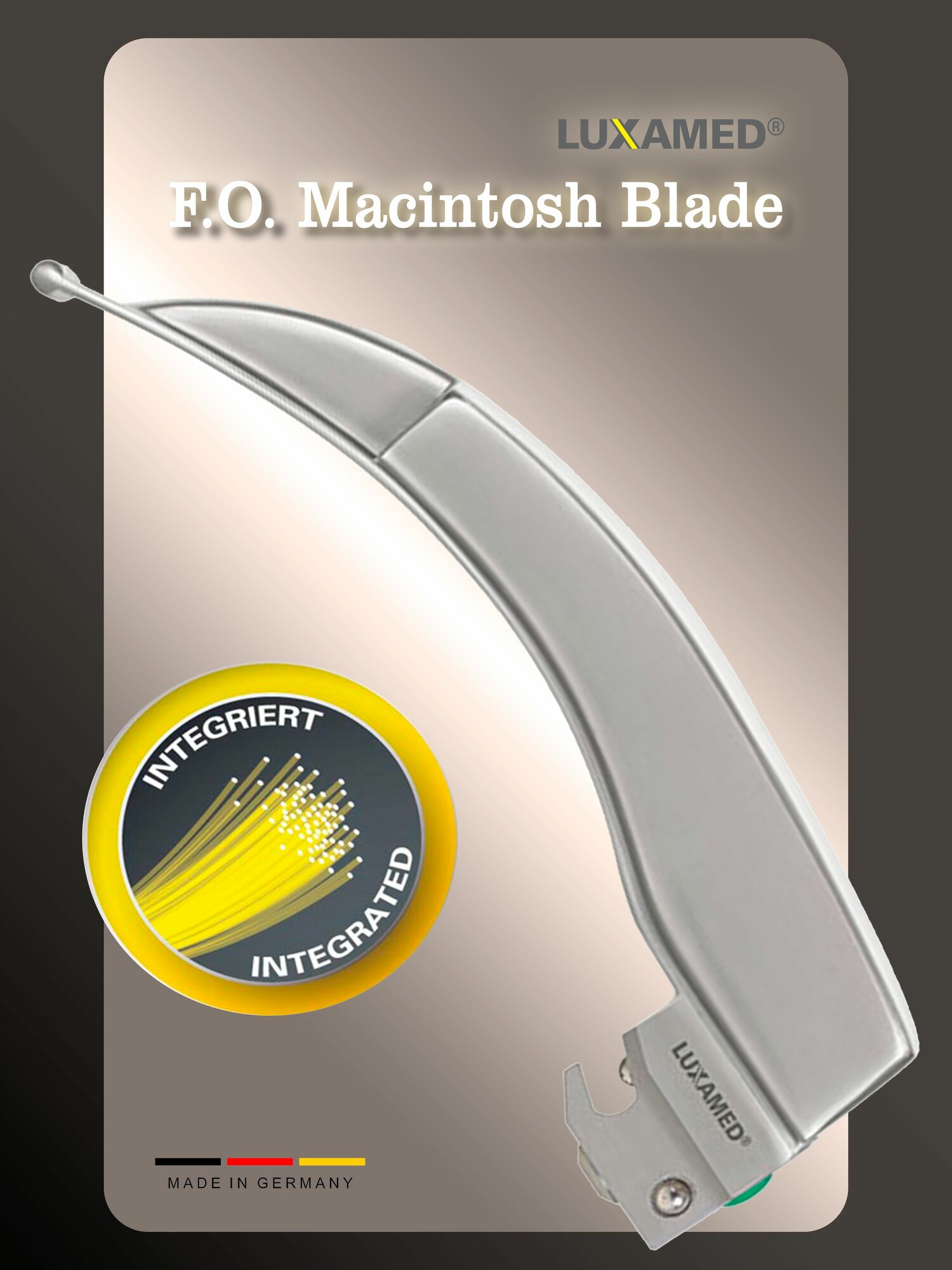 Клинок ларингоскопа F.O. Macintosh с интегрированным световодом, размер 1