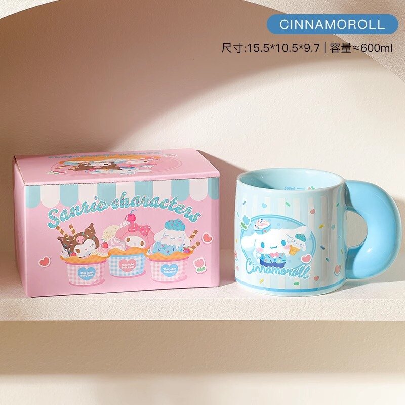 Кружка Sanrio, милая и стильная, термостойкая, идеально подходит для офисных напитков, для стаканчиков с молоком в мультяшном стиле.