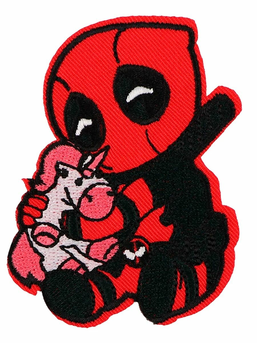 Нашивка - термоаппликация Дэдпул и Единорог Марвел