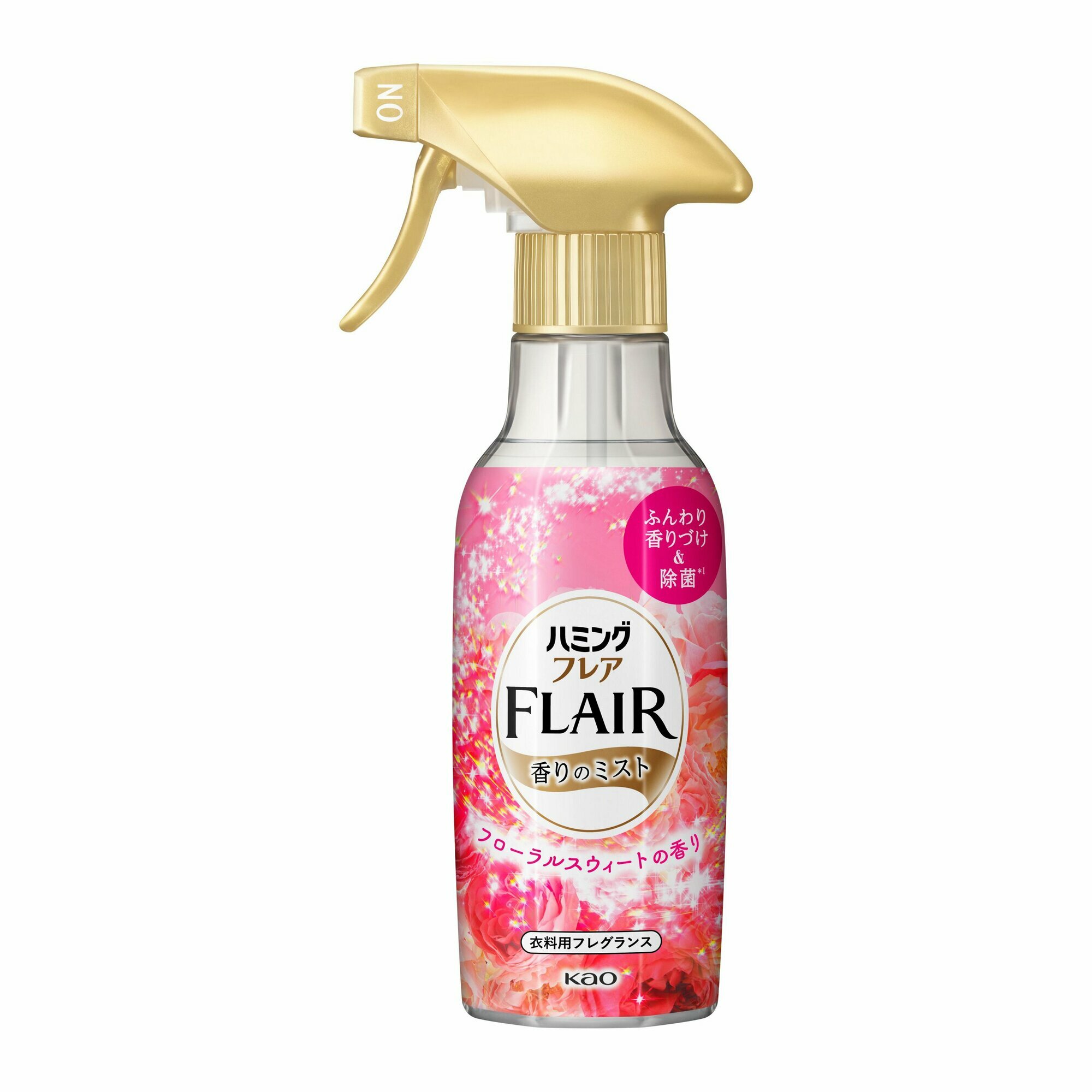 КAO Flair Floral Sweet Кондиционер-спрей для глажки белья, аромат розы, бутылка с распылителем 270 мл
