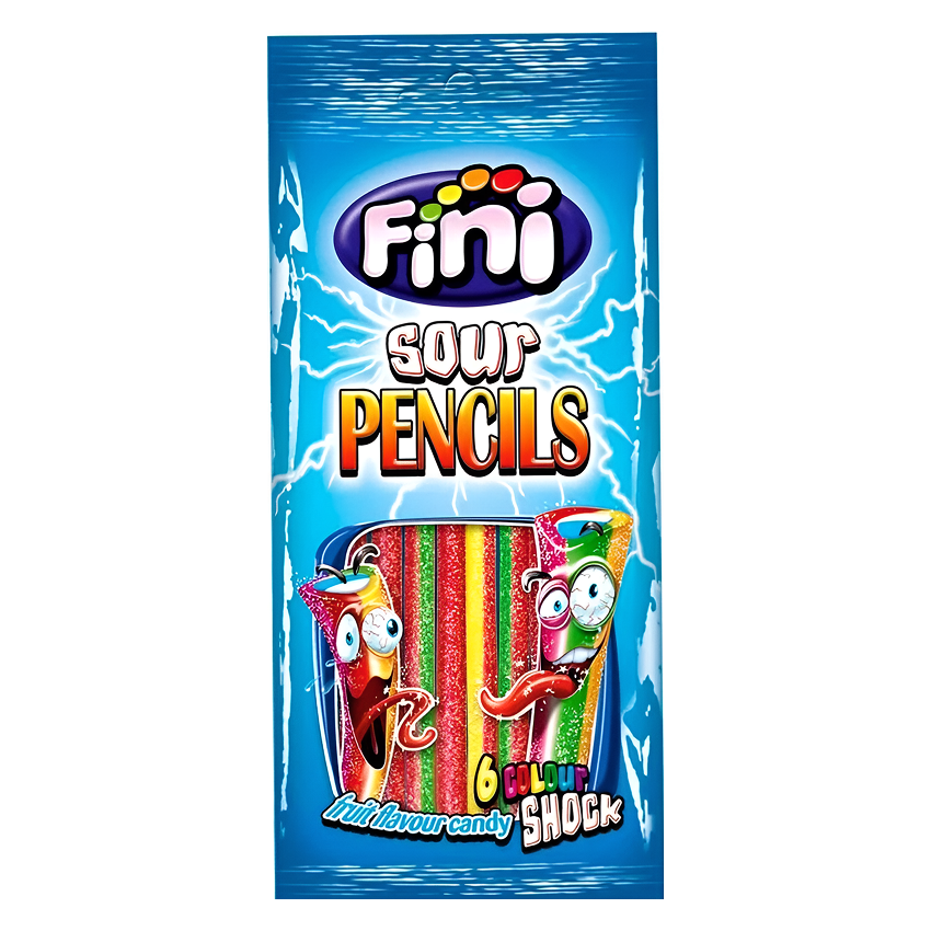 Fini Sour Pencil мармелад жев Палочки разноцветные в сахаре 90 гр
