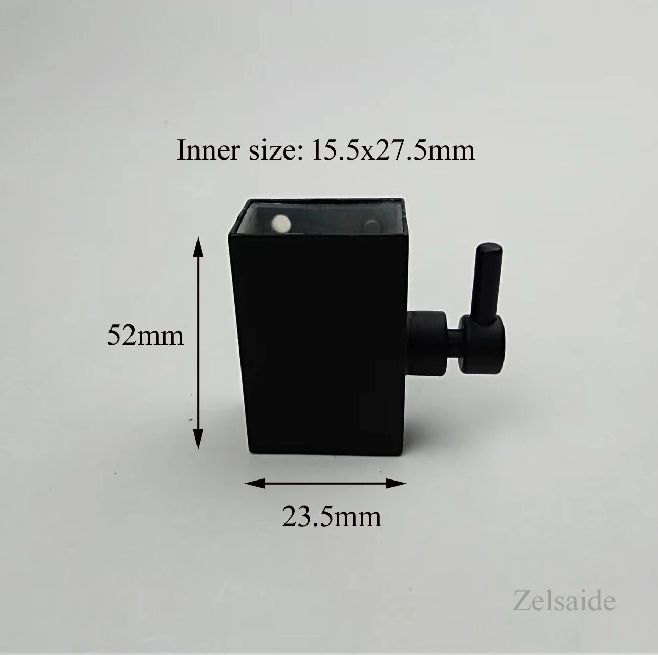 Держатель душевой штанги Zelsaide, черный квадратный, 15.5x27.5 мм