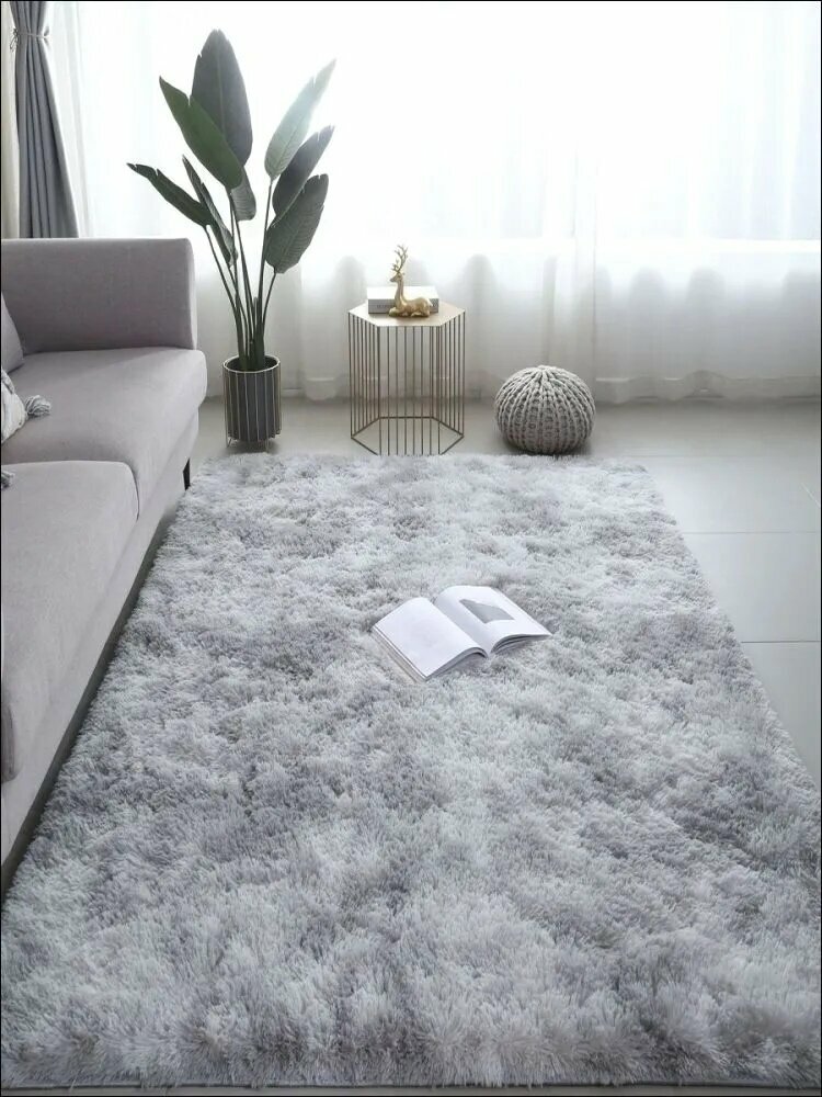 Ковер с длинным ворсом в гостиную пушистый скандинавский стиль，Минимализм 40x60 см