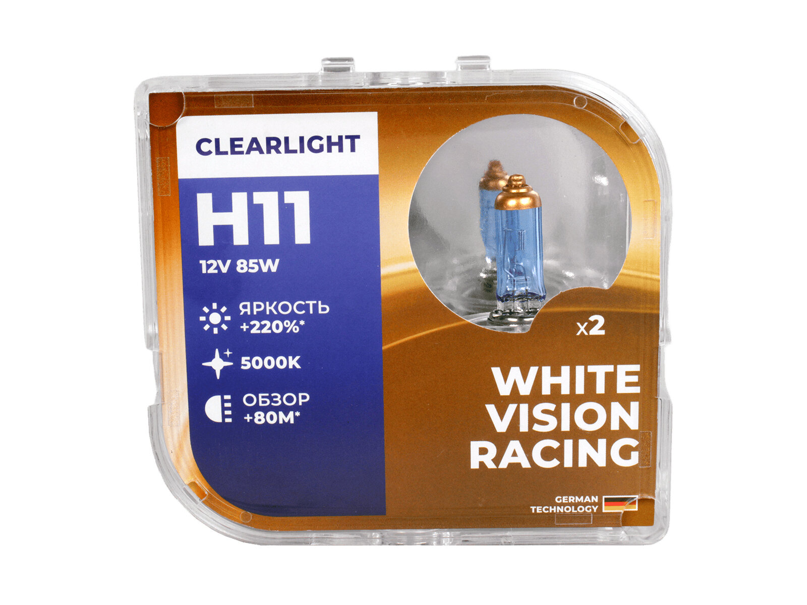 Набор ламп 12V 85W H11 Clearlight Whitevision Racing 2 штуки комплект MLH11WVR