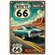 Металлическая вывеска Route 66 с автомобилем, Цвет: APYPYD 43923