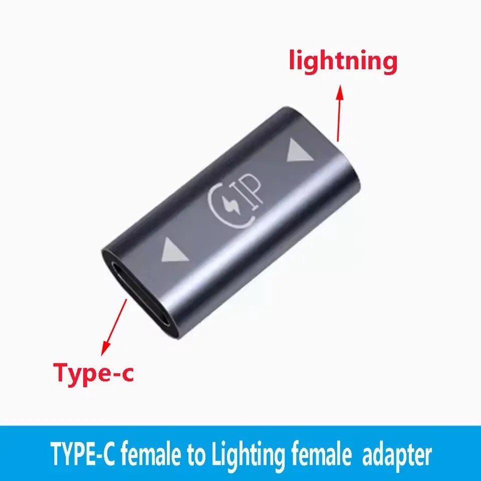 Адаптер OTG Type C-Lightning для iOS, переходник с разъемом Lightning (женский) на USB-C (мужской) для быстрой зарядки, для iPhone 14PM/15 Pro Max, конвертер для ноутбуков