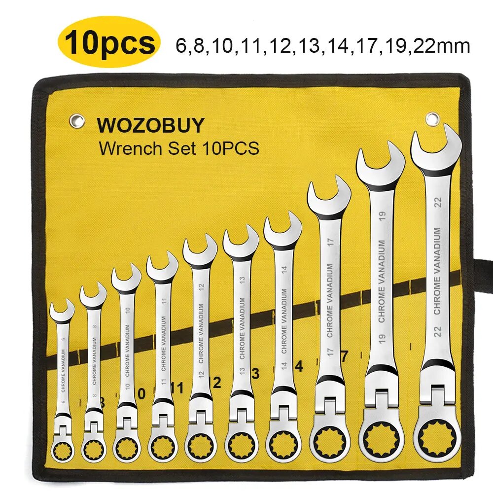 Набор гаечных ключей WOZOBUY 6-22 мм, 10 pcs
