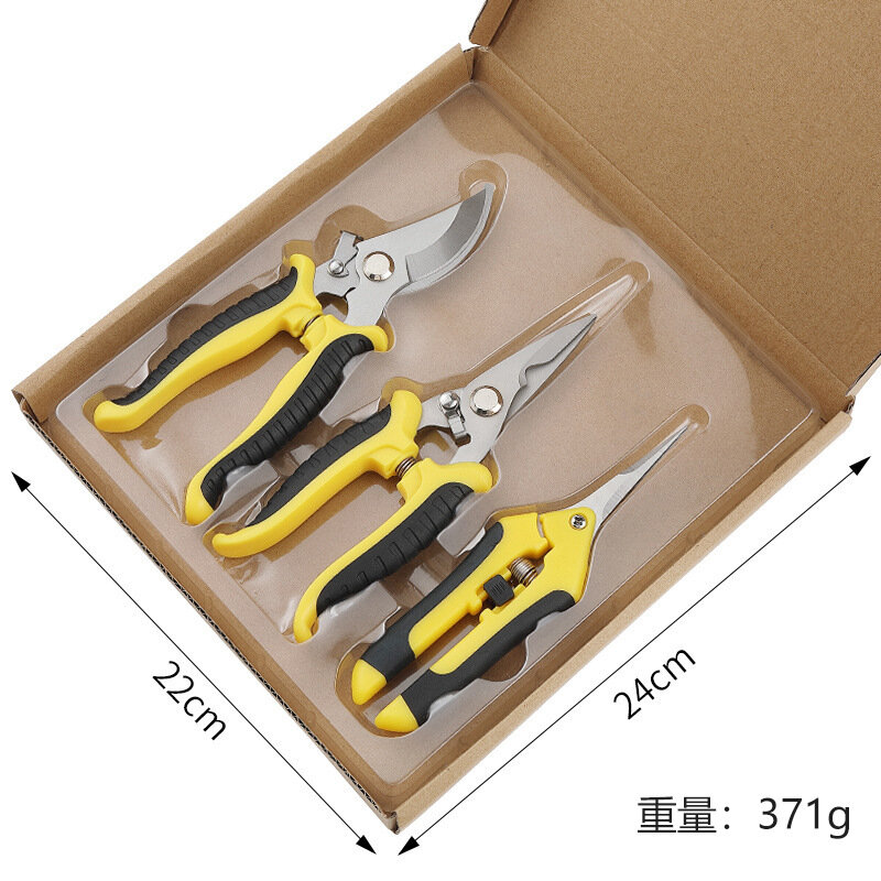 Набор секаторов для обрезки, секаторы для сбора фруктов, секаторы для толстых веток, садовые ножницы, прямые и изогнутые головки, многофункциональный садовый инструмент