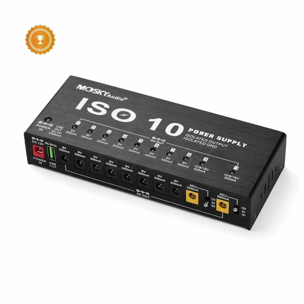 GM MOSKY ISO-10 Портативная станция питания для гитарных эффектов 10, изолированная