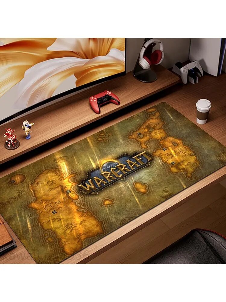 World of WarCraft Коврик для мышки, XXL, светло-коричневый, оранжевый