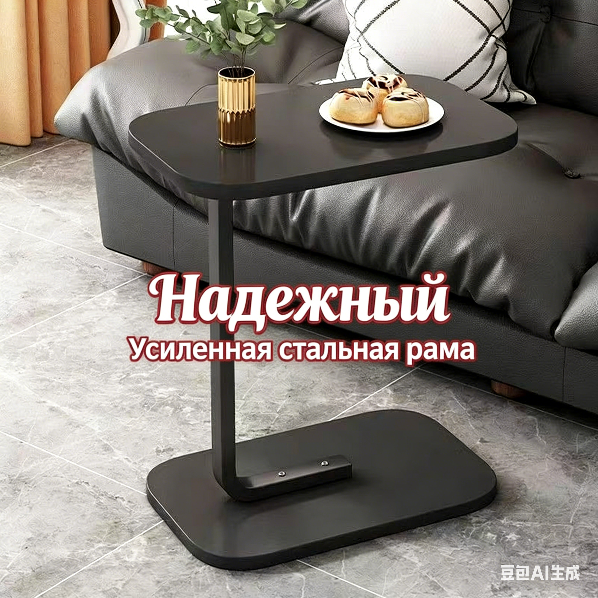 Столик для ноутбука регулируемый/стол прикроватный журнальный для дома/подставка под компьютер мини офисная，черное