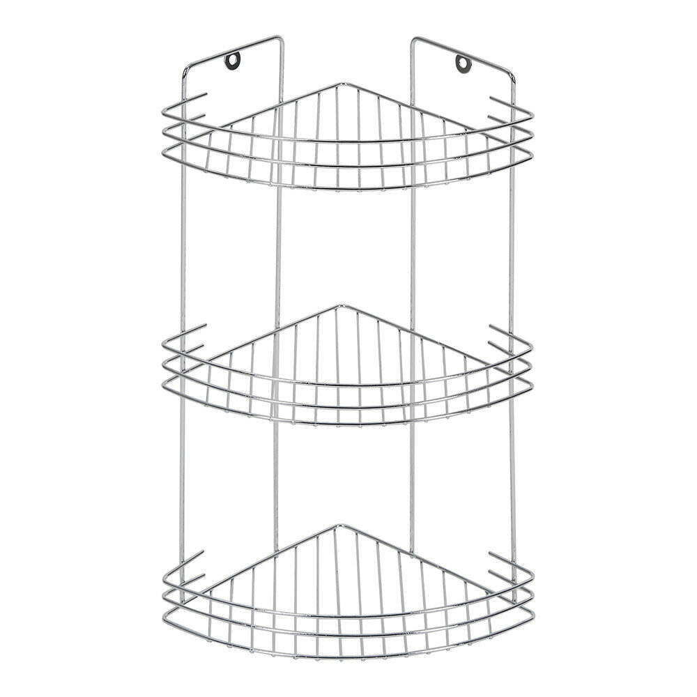Полка для ванной Delphinium угловая трехъярусная 190х260х400 мм металл хром (101025)