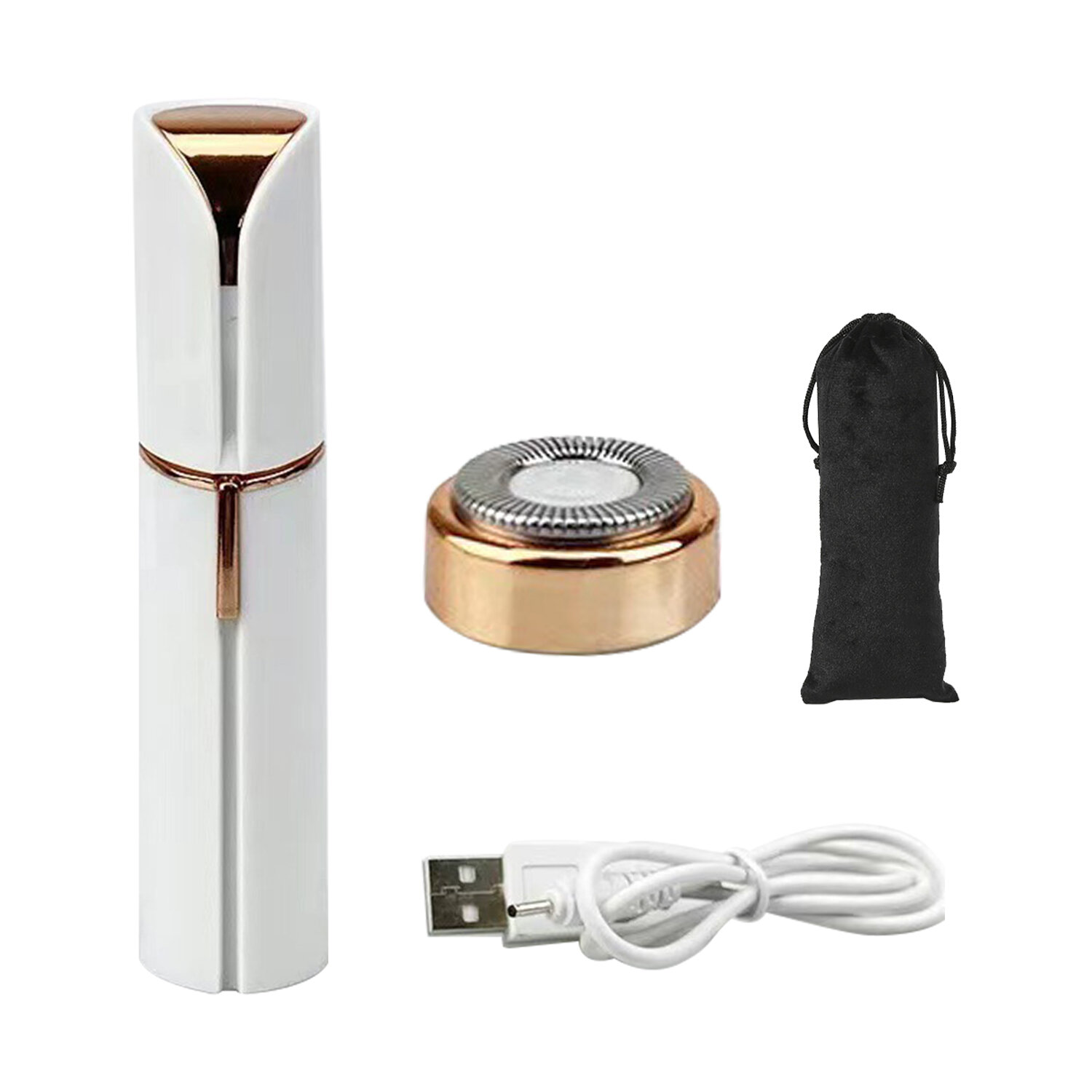 Эпилятор для лица для женщин, перезаряжаемый, 1 сменная головка в комплекте, женская бритва для лица, электрический эпилятор для лица безболезненно, для щек, подбородка, рук.