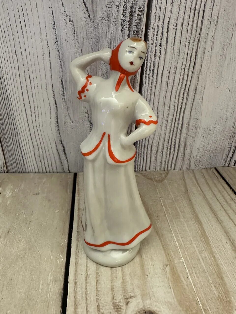 Статуэтка Русский Танец Бронницы Фарфор 1960 год винтажная Редкая