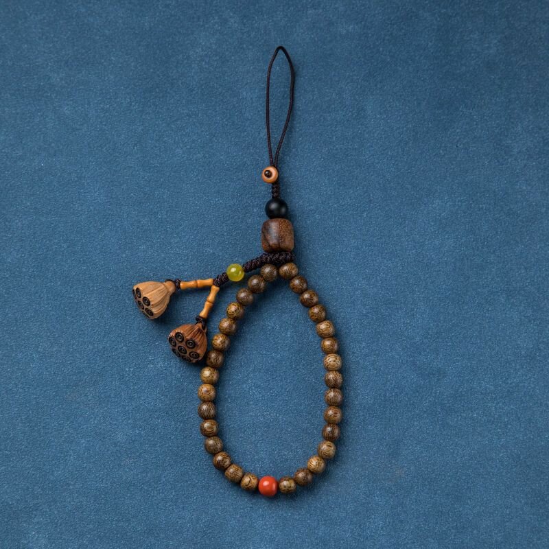 Ланъярд для телефона из агарового дерева Калимантан для женщин, китайский стиль ретро, высококачественная цепочка для телефона для мужчин