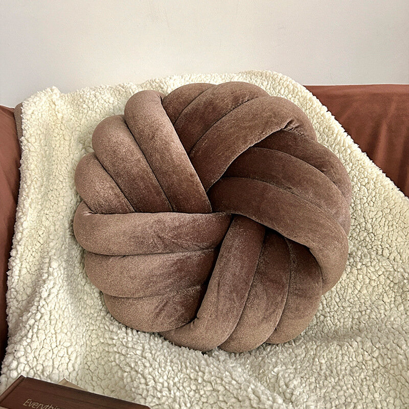 Европейский стиль легкой роскоши, бархатная трехслойная круглая подушка, подушка для гостиной, прикроватная подушка, плетеная подушка для бокового окна, мягкая подушка для дивана