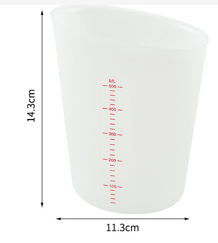 Белая силиконовая мерная кружка 500 мл с точными делениями, устойчивая к высоким температурам для выпечки и