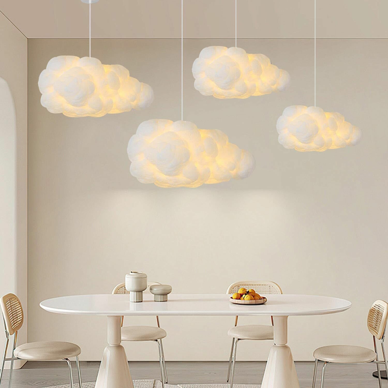 Современная белая люстра-облако с регулируемой высотой, E27, прочный материал, не ржавеет и не выгорает, подходит для детской и комнаты подростка.