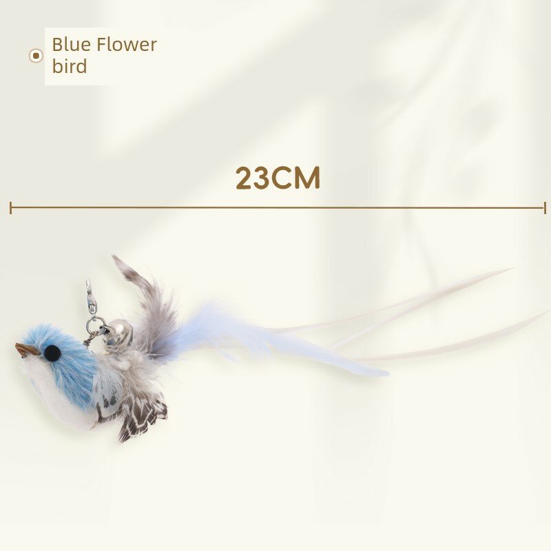 Игрушка для кошек AFP: дразнилка-имитатор насекомого с заменяемой головкой из перьев для самостоятельных игр, снятия