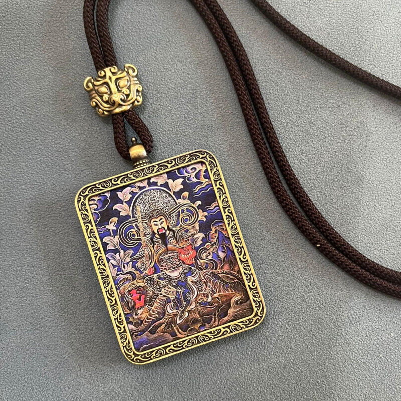 Пятисторонний Бог Богатства Тханка Подвеска Амулет Ожерелье Желтый Бог Богатства Черный Бог Богатства Коробка Гаву Талисман Год Зодиака Страж Будды