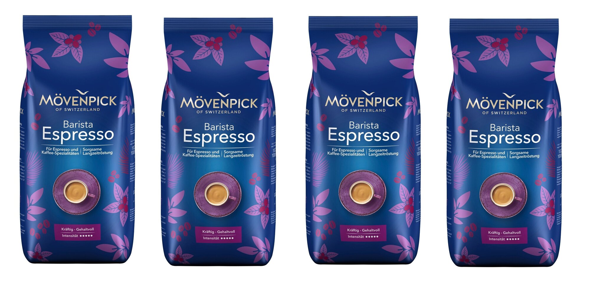 Кофе MOVENPICK Espresso в зернах, натуральный, 1 кг - 4 штуки