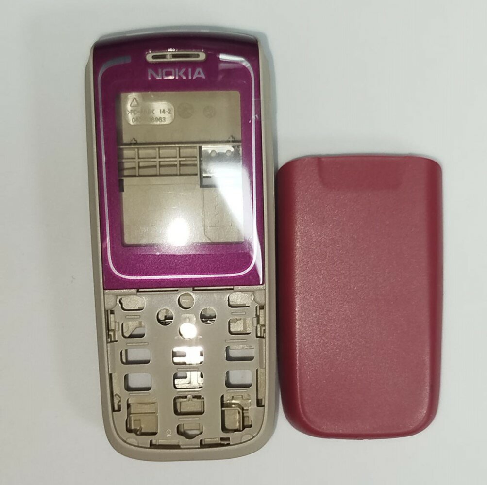 Корпус для Nokia 1650 + средняя часть (бежевый/красный) (без клавиатуры)