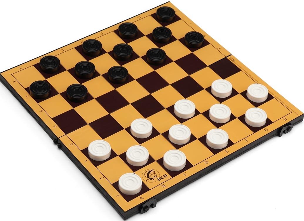 Классическая настольная игра "Шашки Северные" для двоих с доской, 30х30 см