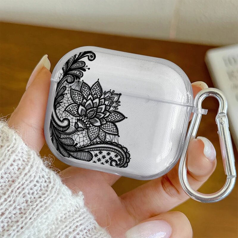 Чехол для AirPods 4 с кружевным рисунком