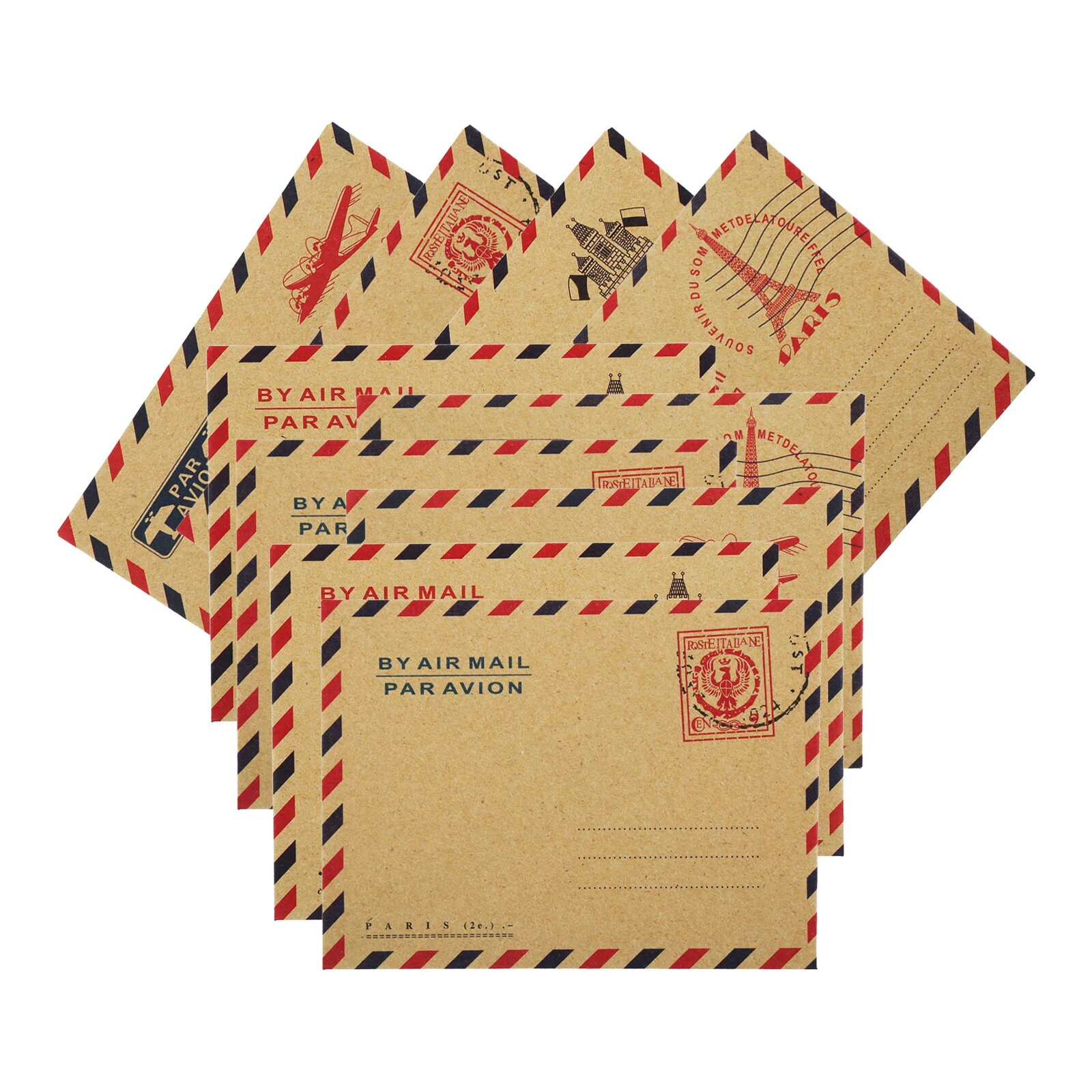 Мини-конверты крафт, набор из 10 штук, случайный дизайн